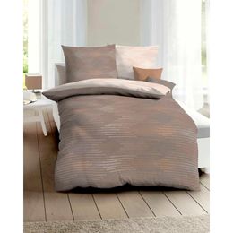 Kaeppel Wendebettw&auml;sche &raquo;Ikat&laquo; 2 Stk. angenehm w&auml;rmend braun Mako-Satin, Obermaterial: 100% Baumwolle B/L: 135cm x 200cm, 1 Stk., 1 Stk., Mako-Satin, B/L: 