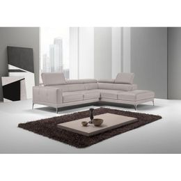 Egoitaliano Ecksofa &raquo;Claudie, Designsofa mit extrakomfortablem Sitzkomfort, L-Form&laquo; Inkl. Kopfteilverstellung, L-Form grau Luxus-Microfaser (100% Polyester) Leder