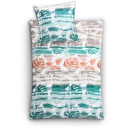 Kleine Wolke Bettw&auml;sche &raquo;Jill&laquo; 2 Stk. mit floralem Print bunt Mako-Satin, Obermaterial: 100% Baumwolle B/L: 155cm x 220cm, 1 Stk., 1 Stk., Mako-Satin, B/L: 80cm x 