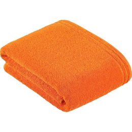 Vossen Badetuch &raquo;Calypso Feeling&laquo; mit schmaler Bord&uuml;re aus 100% Baumwolle, Vegan, einfarbig orange Walkfrottee, Obermaterial: 100% Baumwolle B/L: 100cmx150cm