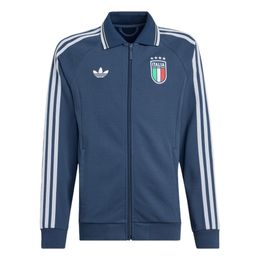 adidas Performance Athletic Zip-Up Hoodie 'Italy Away Anthem Jacket' boy size 116 Sapphire / Green / Red / Off white