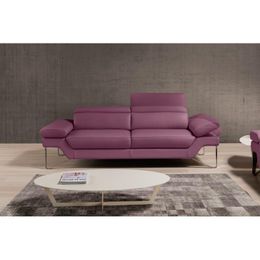 Egoitaliano 2,5-Sitzer &raquo;Princess, Designsofa und super bequem, tolle Detailverarbeitung&laquo; inkl. verstellbarer Kopfteile lila Leder BULL (Echtes Rindsleder). 