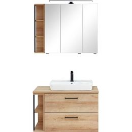 Badm&ouml;bel-Set &raquo;5-tlg. Mit Softclose-T&uuml;ren&laquo; 6 Stk. tlg. braun Spanplatte B/H/T: 103cmcm x 200cmcm x 44,5cmcm