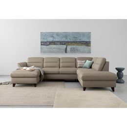 Sit & More sit&more Wohnlandschaft &raquo;Mellum U-Form&laquo; Federkern, wahlweise mit Schlaffunktion, Stauraum und Armteilfunktion braun 100% Polyester B/H/T: 306cm x 87cm