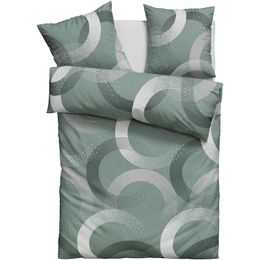 OTTO home Bettw&auml;sche &raquo;Balisa&laquo; 2 ab Gr&ouml;&szlig;e 135x200 cm, aus 100% Baumwolle, Bettw&auml;sche mit Kreisen gr&uuml;n Linon, Obermaterial: 100% Baumwolle B/L: 135cm x 
