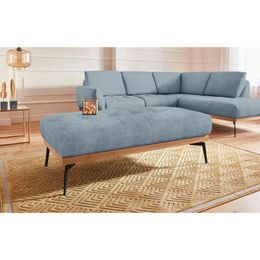 exxpo - sofa fashion Hocker &raquo;Palic, moderner Polsterhocker mit tollen Verarbeitungsdetails&laquo; blau B/H/T: 139cm x 47cm x 71cm, Velours
