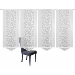 Home Wohnideen Schiebegardine &raquo;JENNA&laquo; Klettband 4 Stk. tlg. Schiebevorhang Jacquard Set, inkl. Befestigungszubeh&ouml;r wei&szlig; Jacquard, Polyester 160cm, 