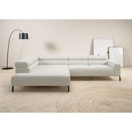 Home Affaire Ecksofa &raquo;Antonelli, L-Form, incl. Kopfteilverstellung, Breite 312 cm&laquo; ohne Sitztiefenverstellung, in Cord, wei&szlig; wei&szlig; 95% Polyester, 5% 