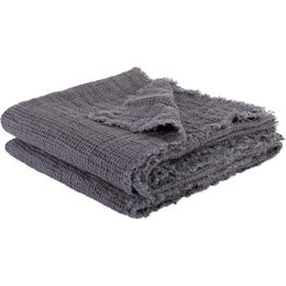 ZOEPPRITZ1828 Wohndecke &raquo;Honeybee&laquo; Leinenplaid im Waffelpique grau Leinen B/L: 170cm x 230cm