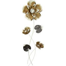 I.GE.A. Wandbild &raquo;Metallbild Blumen&laquo; Wanddeko, Metall, Wandskulptur gold Metall B/H/T: 22cm x 70cm x 4cm