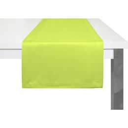 WIRTH Tischl&auml;ufer &raquo;Natur&laquo; gr&uuml;n Baumwolle B/L: 40cm x 150cm, eckig