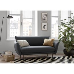 OTTO home 2-Sitzer &raquo;Stine&laquo; Besonderes Design durch Kissenoptik und Keder blau Struktur (100% Polyester);Struktur weich (85% Polyester/15% Nylon);