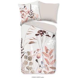 Good Morning Wendebettw&auml;sche &raquo;Moya&laquo; 3 Stk. 100% Baumwolle, 135x200, Rei&szlig;verschluss, Wendeoptik, Simple, Grau beige Renforc&eacute;, Obermaterial: 100% 