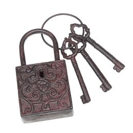 AMBIENTE HAUS Gartenfigur &raquo;Vorh&auml;ngeschloss mit Schl&uuml;ssel&laquo; braun Aluminium B/H/L: 8cm x 15cm
