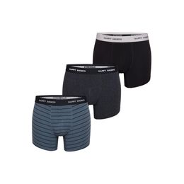 Happy Shorts Boxershorts 'Motive' Herren Gr&ouml;&szlig;e L blau / schwarz / wei&szlig;