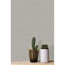 WOW Vliestapete &raquo;Matt Textil&laquo; Ton-in-Ton glatt 10mx52cm (ca. 5m2) grau Vlies B/L: 0,52m x 10m, Rollen: 1