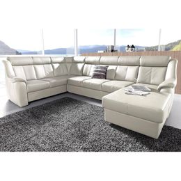 Sit & More sit&more Wohnlandschaft &raquo;Basel U-Form&laquo; wahlweise mit Relaxfunktion wei&szlig; Luxus-Microfaser Altara Nubuck (100% Polyester);Kunstleder SOFTLUX ;NaturLEDER