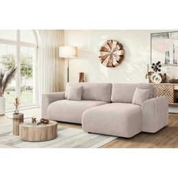 Home Affaire Ecksofa &raquo;VasbySuyal Schlafsofa 235cm L-Form mit Recamiere beidseitig montierbar&laquo; Designsofa mit Bettfunktion und Bettkasten, Ma&szlig;e B/T/H: 