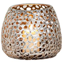Casablanca by Gilde Windlicht &raquo;Windlicht Chico antik-silber&laquo; silber Metall B/H/T: 14cm x 12cm x 14cm