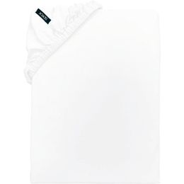SOCCX Spannbettlaken &raquo;SOCCX&laquo; gewebtes Label wei&szlig; Baumwoll-Jersey, Obermaterial: 100% Baumwolle B/L: 200cm, 1 Stk., Baumwoll-Jersey, 180-200x200 25cm