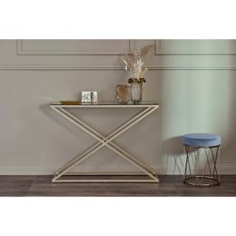 Jahnke Konsolentisch &raquo;XTRA CONSOLE&laquo; 1 Stk. tlg. Konsole/Beistelltisch in Gold-Look, aus Sicherheitsglas gefertigt gold B/H/T: 100cm x 76cm x 30cm