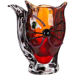 Gilde Tischvase &raquo;Gesichtsvase Katze Cat braun H. 27 cm&laquo; Glas B/H/T: 23cm x 27cm x 16cm