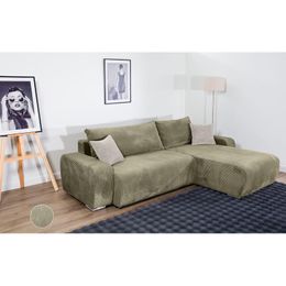 Collection AB Ecksofa &raquo;Pia L-Form, B: 237 cm&laquo; Schlaffunktion, Bettkasten & 2 Zierkissen, Federkern gr&uuml;n 100%Polyester B/H/T: 237cm x 41cm x 169cm, 