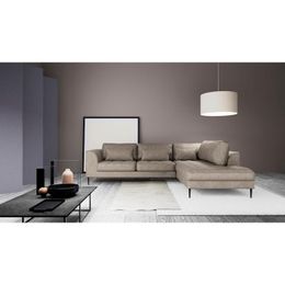 Trendmanufaktur Ecksofa &raquo;Luzi, wahlweise mit Schlaffunktion und Bettkasten, gem&uuml;tlich, L-Form&laquo; Designsofa mit Ottomane, Metallf&uuml;&szlig;e schwarz, Breite 264