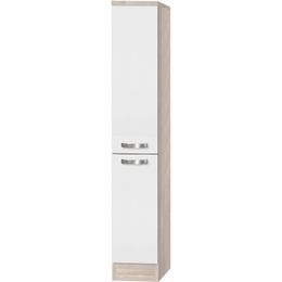 Optifit Apothekerschrank &raquo;Faro&laquo;, 2 Ausz&uuml;ge, Metallgriffe, Breite 30 cm wei&szlig; akaziefarben, B/H/T: 30cm x 174,4cm x 57,1cm, T&uuml;ren: 2 Stk.
