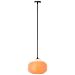 Brilliant Pendelleuchte &raquo;Blop&laquo; E27 H&ouml;he 128,5 cm, &Oslash; 30 cm, E27, k&uuml;rzbar, Glas/Metall orange 1, &Oslash; 30cm