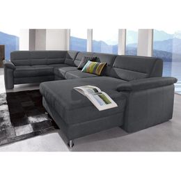 Sit & More sit&more Wohnlandschaft &raquo;Ascara U-Form&laquo; inklusive Boxspring/Federkern-Polsterung, wahlweise mit Schlaffunktion schwarz NaturLeder in Sitz und R&uuml;cken, 