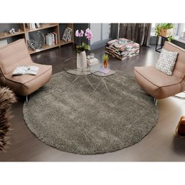 OCI DIE TEPPICHMARKE Hochflor-Teppich &raquo;MONTIS&laquo; rund 45 mm H&ouml;he uni, Langflor, Shaggy, auch in rund, quadratisch und L&auml;ufer erh&auml;ltlich grau 