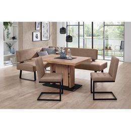 K+w Komfort & Wohnen K+W Komfort & Wohnen Essgruppe &raquo;Spider II&laquo; 4 Stk. tlg. langer Schenkel wahweise in 2 Breiten, 2 Freischwinger, 1 Tisch beige B/H/T: 165cm x 88cm x 
