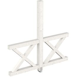 Skan Holz Carport-Seitenwand &raquo;Andreaskreuz&laquo; freistehehend wei&szlig; Holzwerkstoff B/H/T: 193cm x 210cm