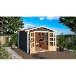Karibu Gartenhaus &raquo;Talkau 6&laquo; grau Holzwerkstoff ohne Fu&szlig;boden, ohne Dacheindeckung