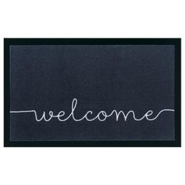 Hanse Home Fu&szlig;matte &raquo;Cozy Welcome, T&uuml;rmatte&laquo; rechteckig 5 mm H&ouml;he Waschbar, Schmutzfangmatte, Outdoor, Innen, Rutschfest, Wetterfest schwarz 