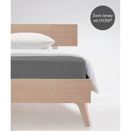 Fleuresse Spannbettlaken &raquo;Comfort&laquo; langlebig & b&uuml;gelfrei,Perfekte Passform durch POWER-STRETCH grau Jersey-Elasthan, Obermaterial: 96% Baumwolle, 4% 
