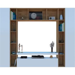 Home Affaire Wohnwand &raquo;Brooklyn&laquo; 6 Stk. tlg. wei&szlig; Holzwerkstoff B/H/T: 270cmcm x 210cmcm x 35cmcm