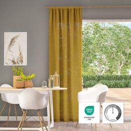 Neutex for you! Vorhang &raquo;Mara-ECO&laquo; Stangendurchzug 1 Stk. tlg. gelb Jacquard, Polyester 245cm, Stangendurchzug, 144cm