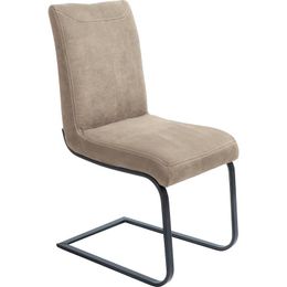 K+w Komfort & Wohnen K+W Komfort & Wohnen Freischwinger &raquo;Floyd&laquo; () Kontrastnaht, Freischwingergestell aus Vierkantrohr Roheisen schwarz beige 520: Microfaser, 100% 