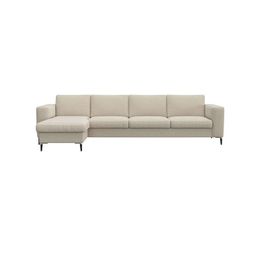 FLEXLUX Ecksofa &raquo;Fiore, L-Form&laquo; breite Armlehnen, Kaltschaum, F&uuml;&szlig;e Alu+schwarz wei&szlig; 100% Polyester B/H/T: 295cm x 85cm x 159cm, Velvet, Chaiselongue 