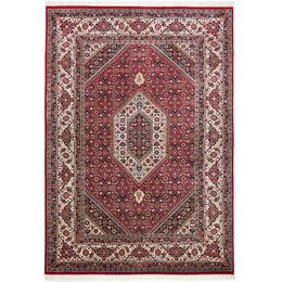Theko Orientteppich &raquo;Meraj Silk Touch Bidjar&laquo; rechteckig 12 mm H&ouml;he Flor aus 20% Seide, handgekn&uuml;pft, mit Fransen rot Schurwolle, Seide B : 140cm 1 