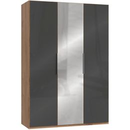 wimex Kleiderschrank &raquo;Level by fresh to go&laquo; mit Glas- und Spiegelt&uuml;ren grau B/H/T: 150cm x 216cm x 58cm, T&uuml;ren: 3 Stk.