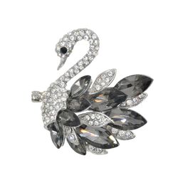 Firetti Damen Brosche &raquo;Schmuck Geschenk Ansteckschmuck Schwan&laquo; () mit Glasstein silber Einheitsgr&ouml;&szlig;e