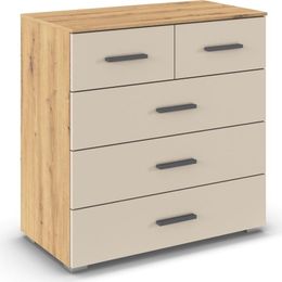 Rauch Kommode &raquo;Gamma&laquo; Breite 80 cm / H&ouml;he 81 cm, verschiedene Griffvarianten/-Farben, mit f&uuml;nf ger&auml;umigen Schubladen in verschiedenen Gr&ouml;&szlig;en MADE IN 