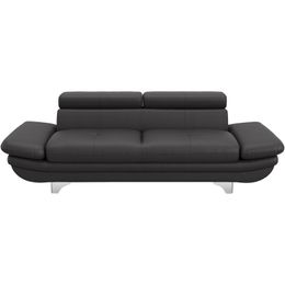 COTTA 3-Sitzer &raquo;Enterprise&laquo; Big-Sofa, mit Armteilverstellung & Kopfteilverstellung grau Softlux -Kunstleder;Luxus-Kunstleder B/H/T: 233cm x 75cm x 