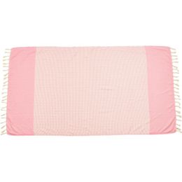 done. Plaid &raquo;Lounge Diamond&laquo; Leichtes Plaid mit geknoteten Fransen pink Baumwolle B/L: 100cm x 180cm