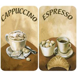 Wenko Herd-Abdeckplatte &raquo;Universal Modell Kaffee&laquo; Herdabdeckung f&uuml;r alle Herdarten, kratzfest, mit rutschfesten F&uuml;&szlig;en bunt Glas B/H/L: 30cm x 52cm, 2 