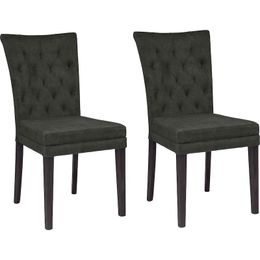 Home Affaire 4-Fu&szlig;stuhl &raquo;Colorado&laquo; (Set) 2 Stk.Beine aus Buche, wengefarben lackiert, Im 2er, 4er oder 6er-Set gr&uuml;n Polyester B/H/T: 46cm x 94,5cm x 
