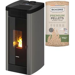 FreePoint Pelletofen &raquo;Steel 9&laquo; grau